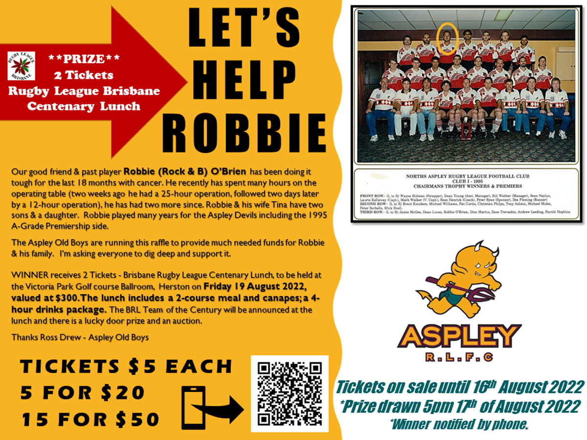 RaffleTix | Let's Support Robbie O'Brien