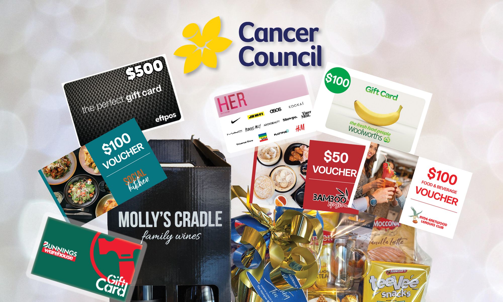 $2,500 Cancer Council Online Raffle, Friday 27 May