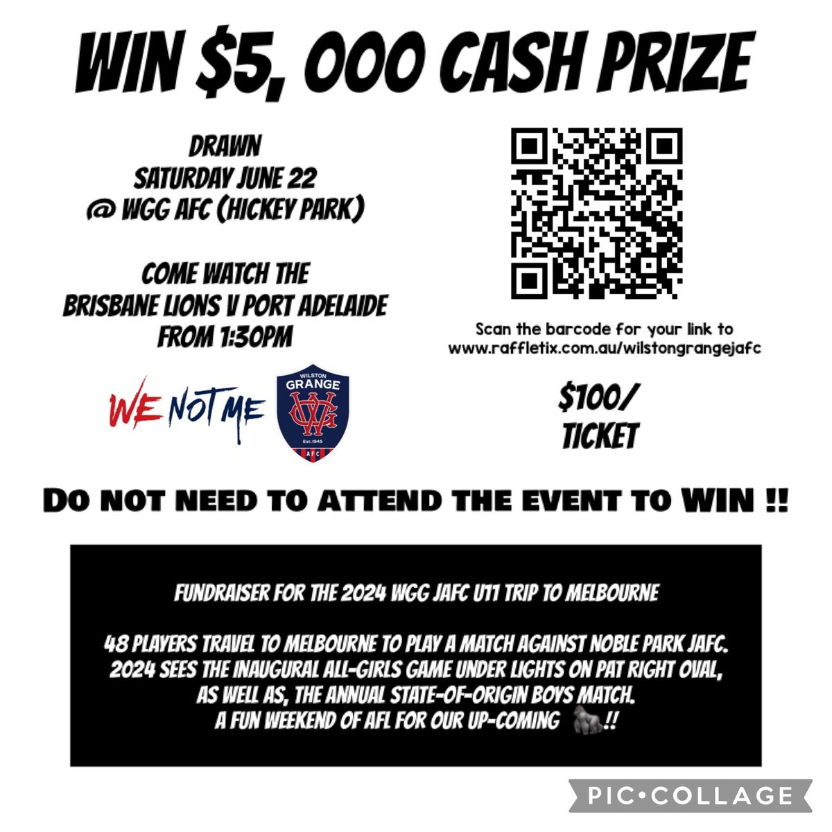 100 Club Raffle - Saturday June 22