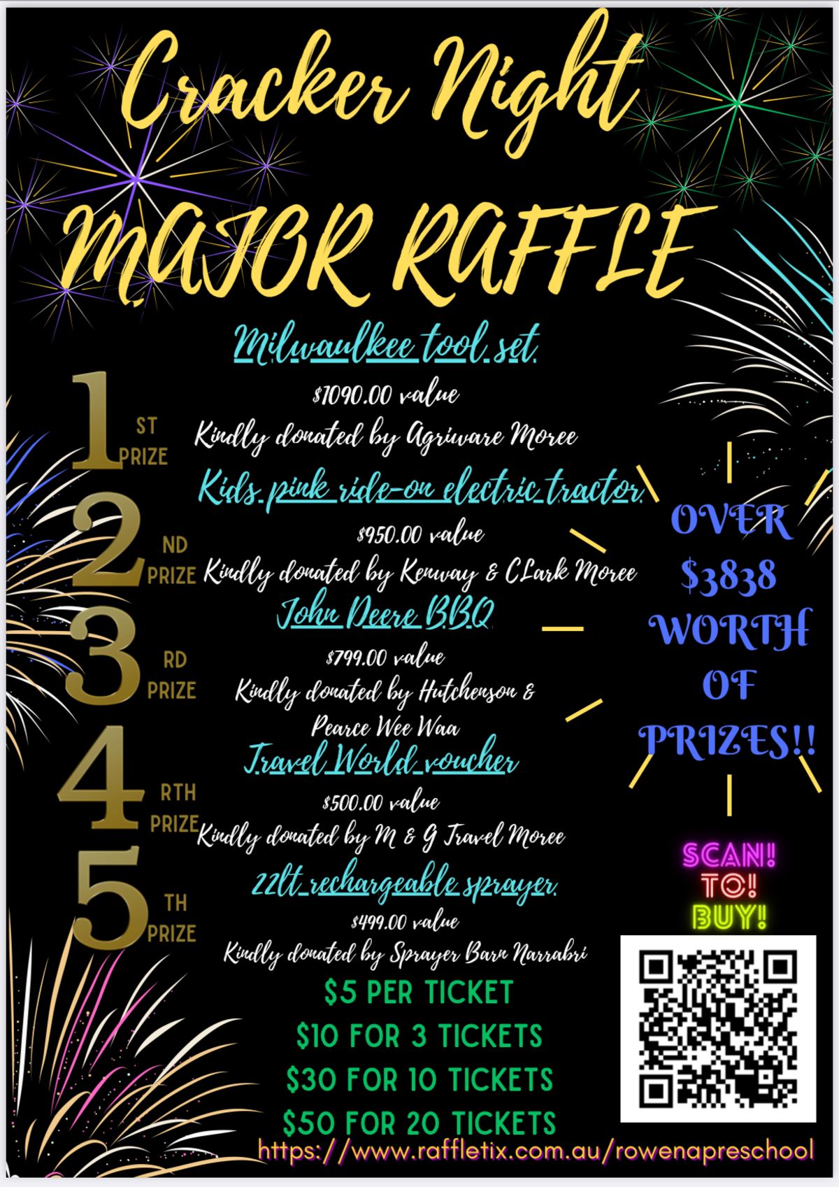Rowena Cracker Night Major Raffle