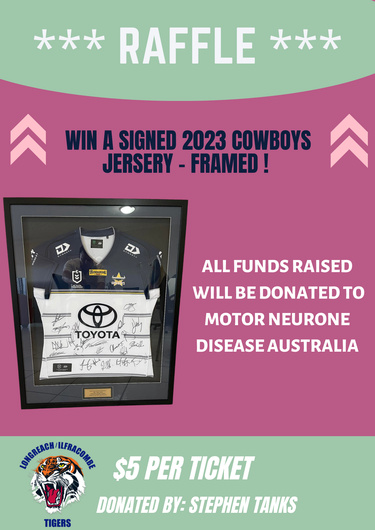 MND Fundraiser - Signed, Framed 2023 Cowboys Jersey