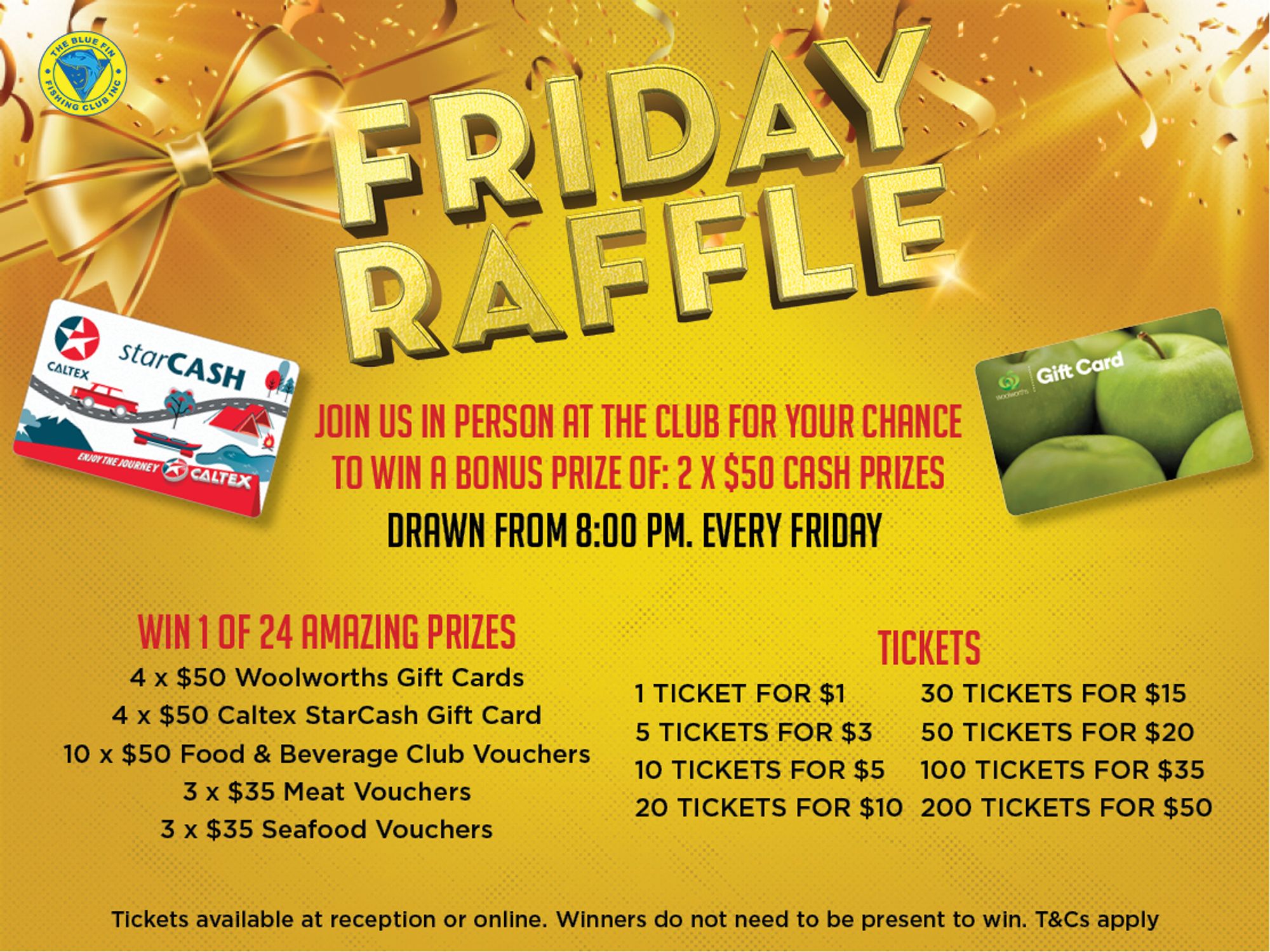 Friday Raffles - 24th December