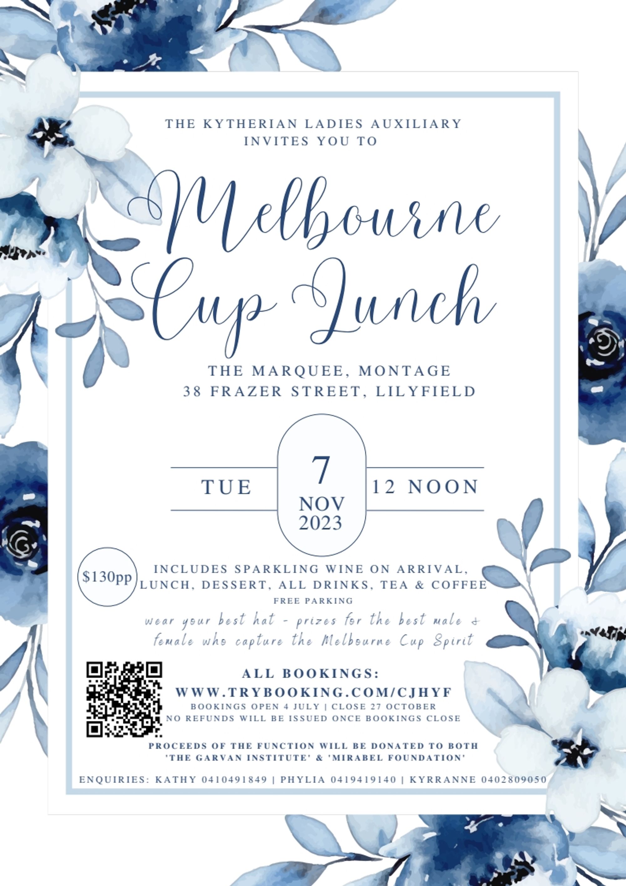 Melbourne Cup 2023 Raffle Kytherian Ladies Auxiliary- KAA