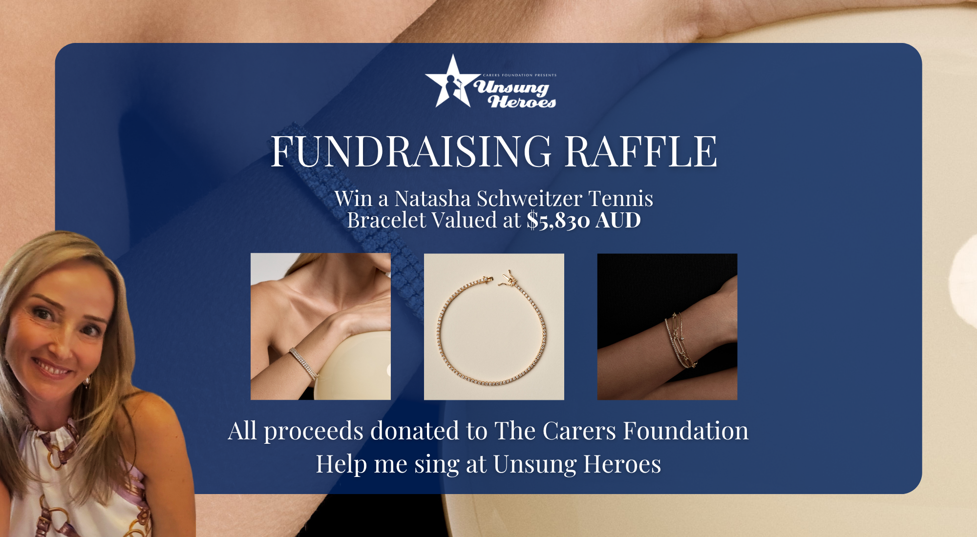 Alesia De Luca Unsung Heroes Raffle | Natasha Schweitzer Tennis Bracelet