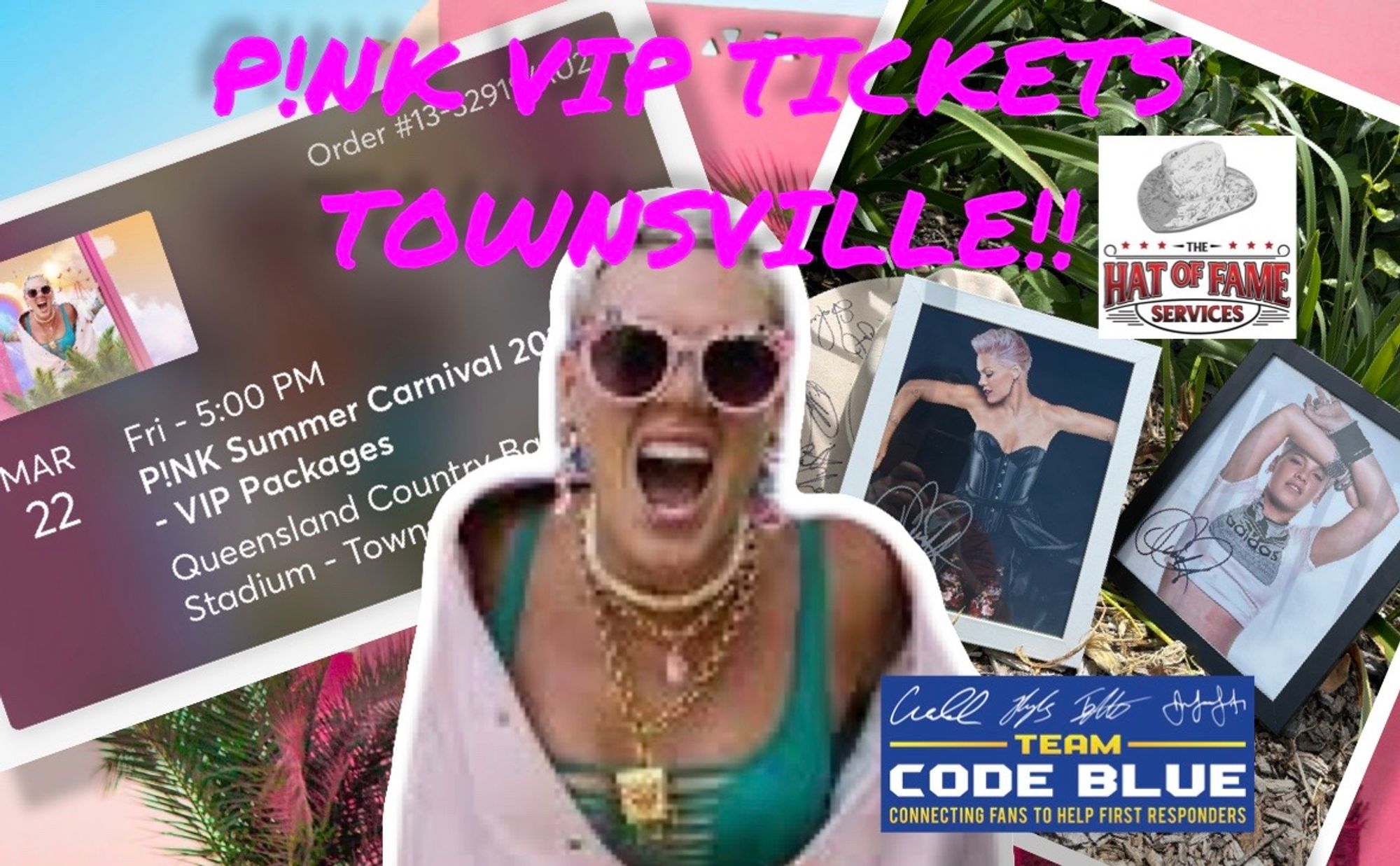 P!NK VIP TICKETS and SIGNED MEMORABILIA