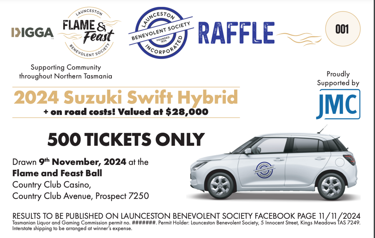 DIGGA Flame & Feast | Car Raffle | Launceston Benevolent Society
