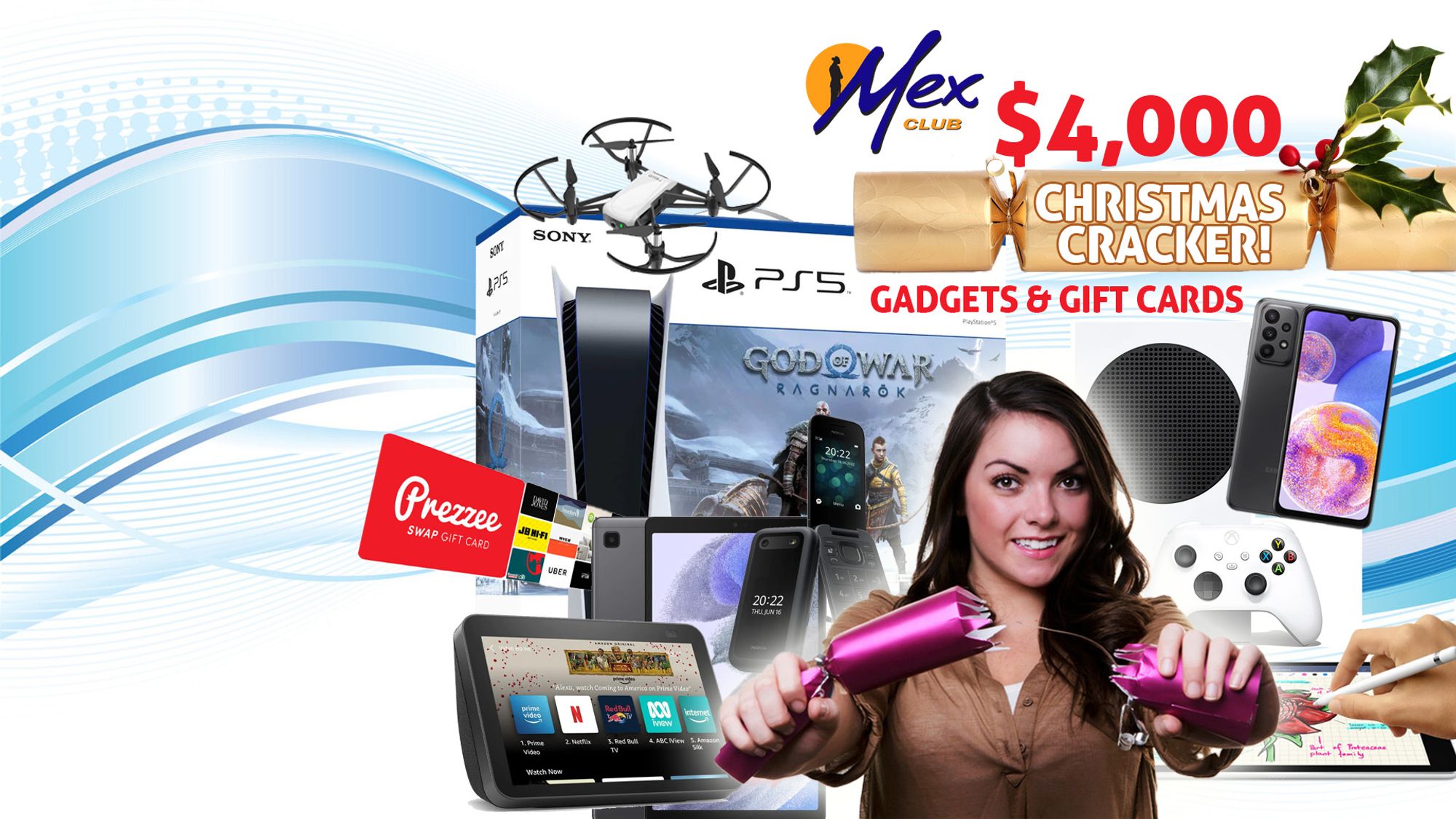 Wed Dec 14 - Christmas Cracker! $4,000 Gadgets & Gift Cards Online Raffle!