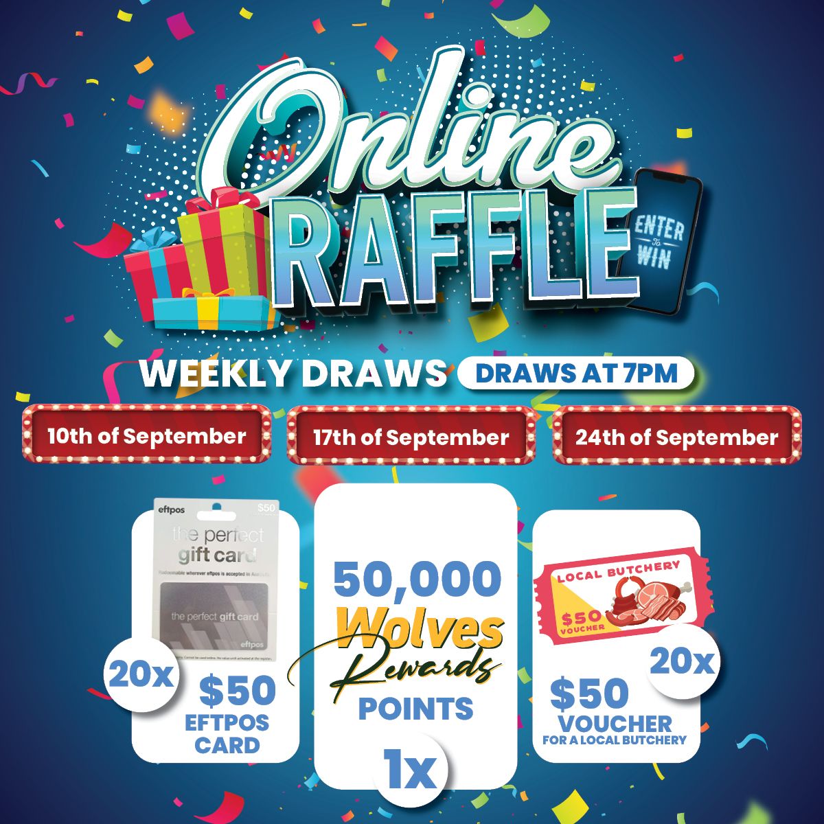 Windsor Leagues Club Virtual Raffle 17.09.2021 $3000 in prizes!