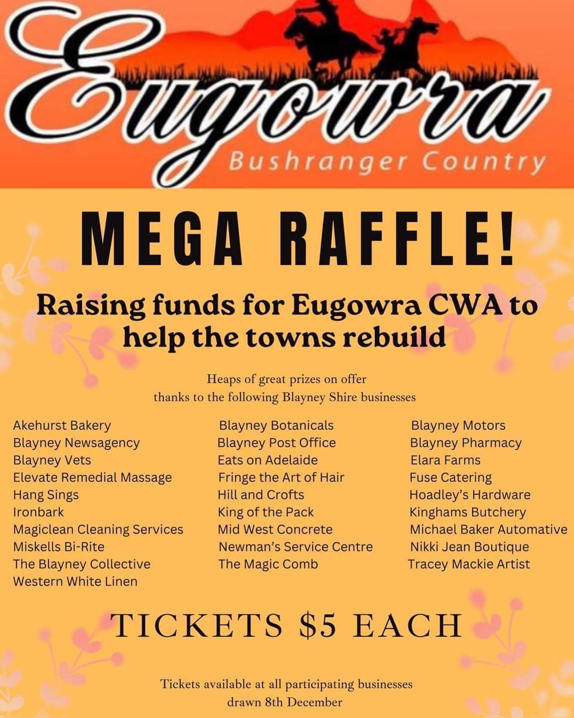 Eugowra Bushranger Country Mega Raffle