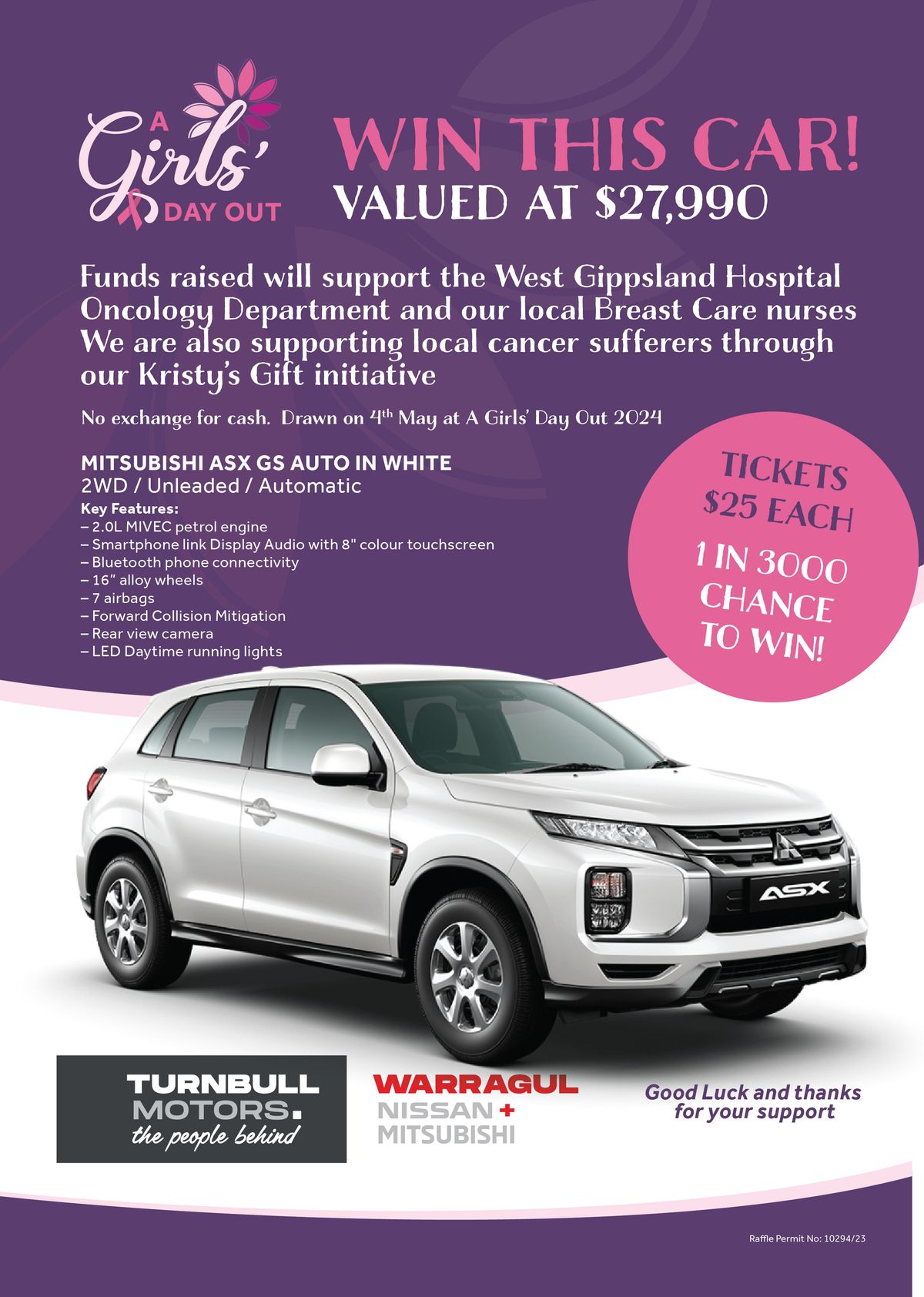 A Girls' Day Out Warragul Car Raffle 2023 - 2024