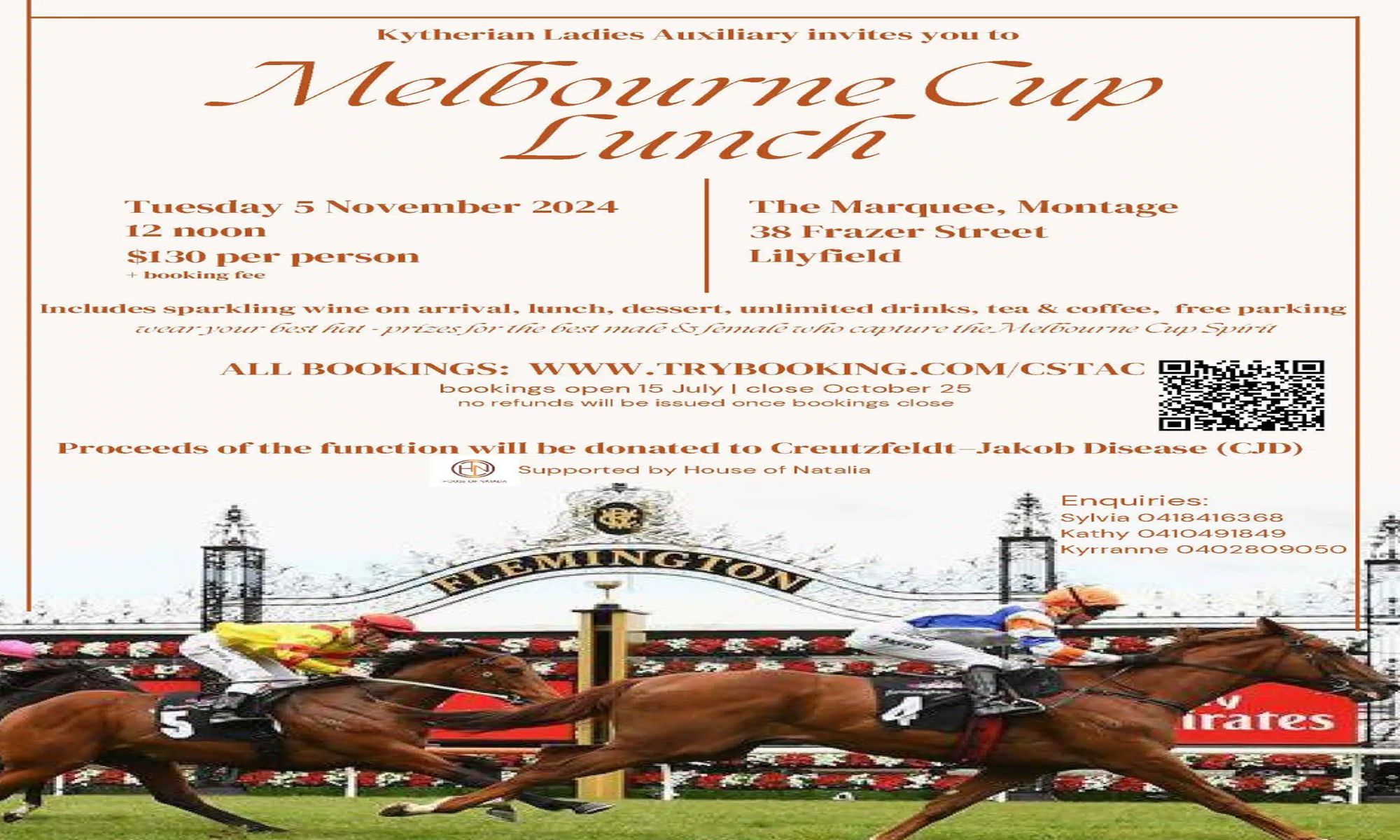 Kytherian Ladies Auxiliary Melbourne Cup Luncheon Raffle - Tuesday 5 ...