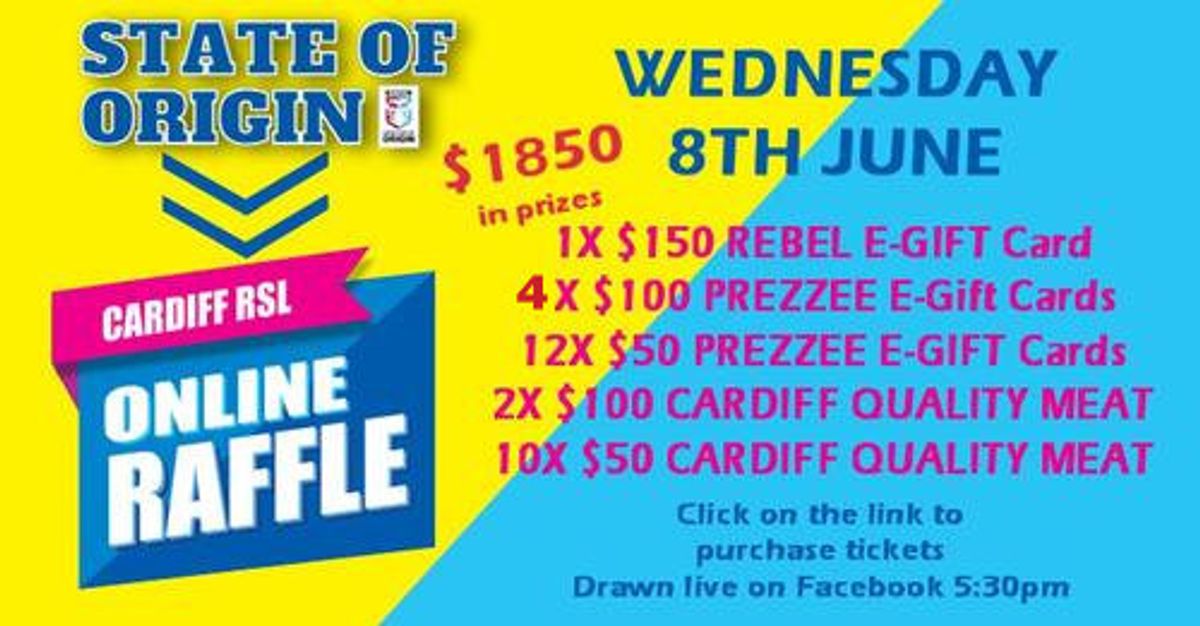 RaffleTix | State of Origin Online Raffle #114