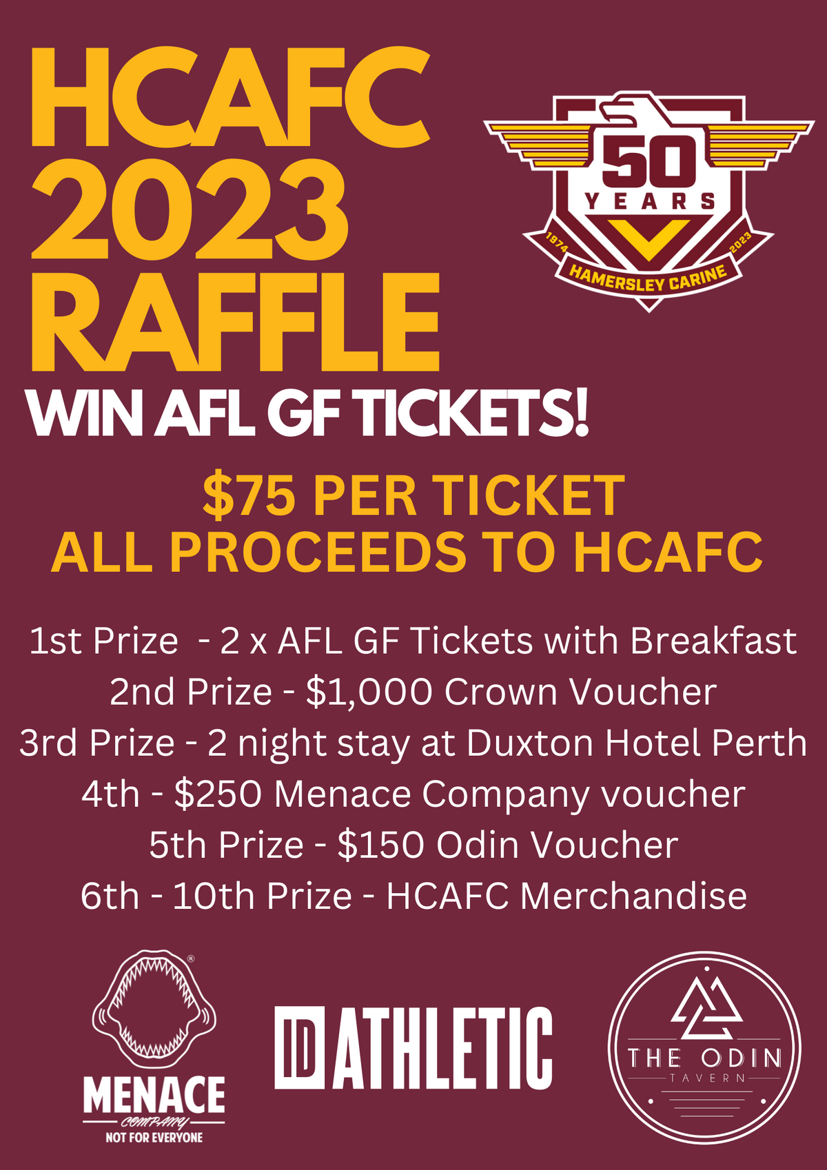 2023 HCAFC AFL Grand Final Raffle