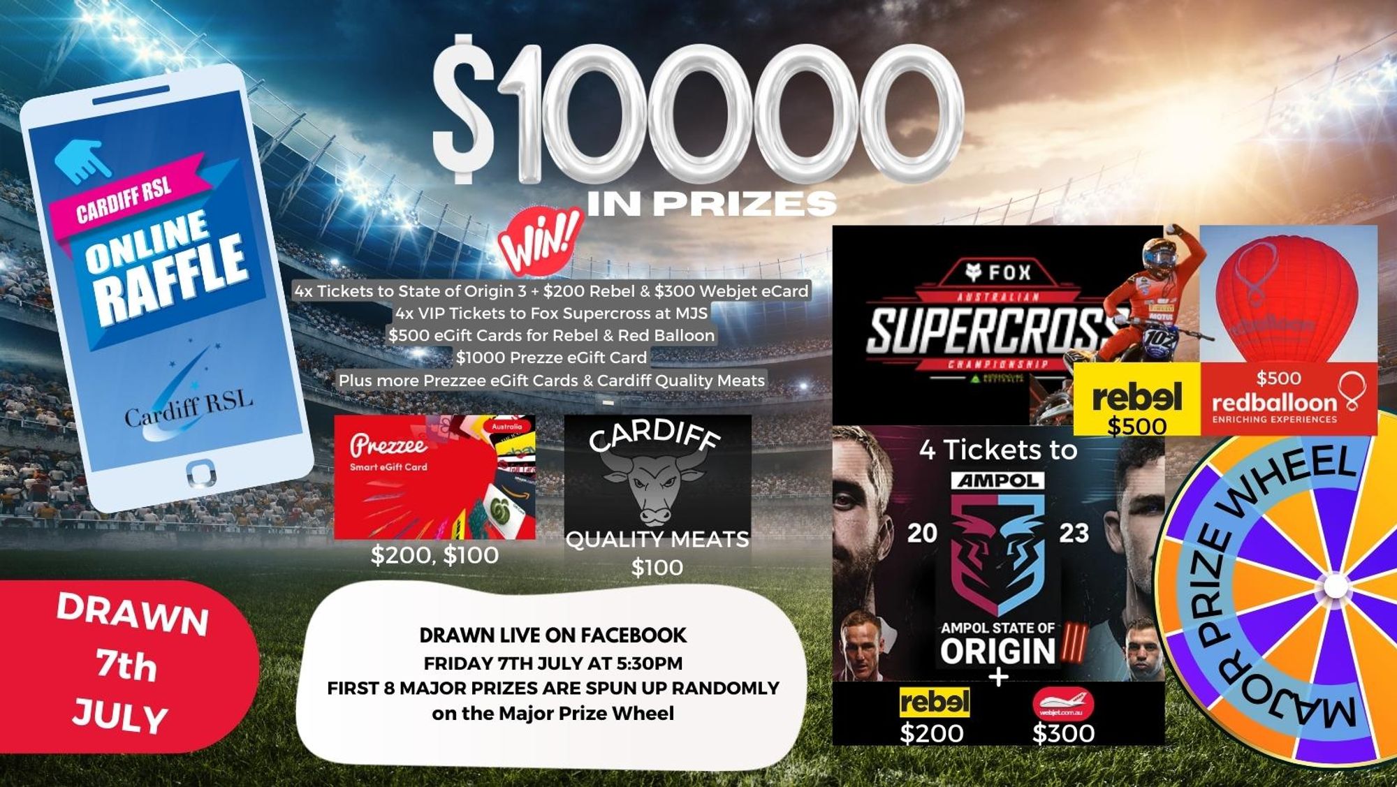 Mega Monthly $10,000 Online Raffle