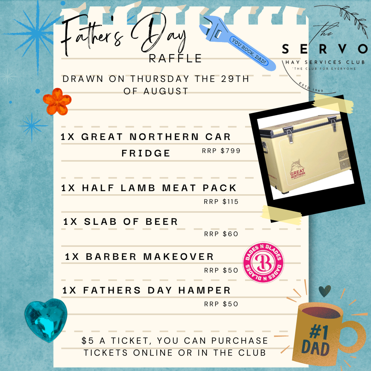 Fathers Day Raffle 29th August 2024