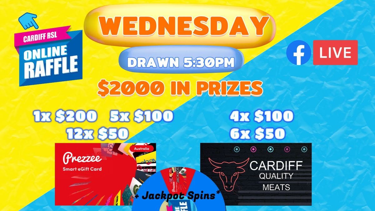 Wednesday Online Raffle #150 with Jackpot Spins