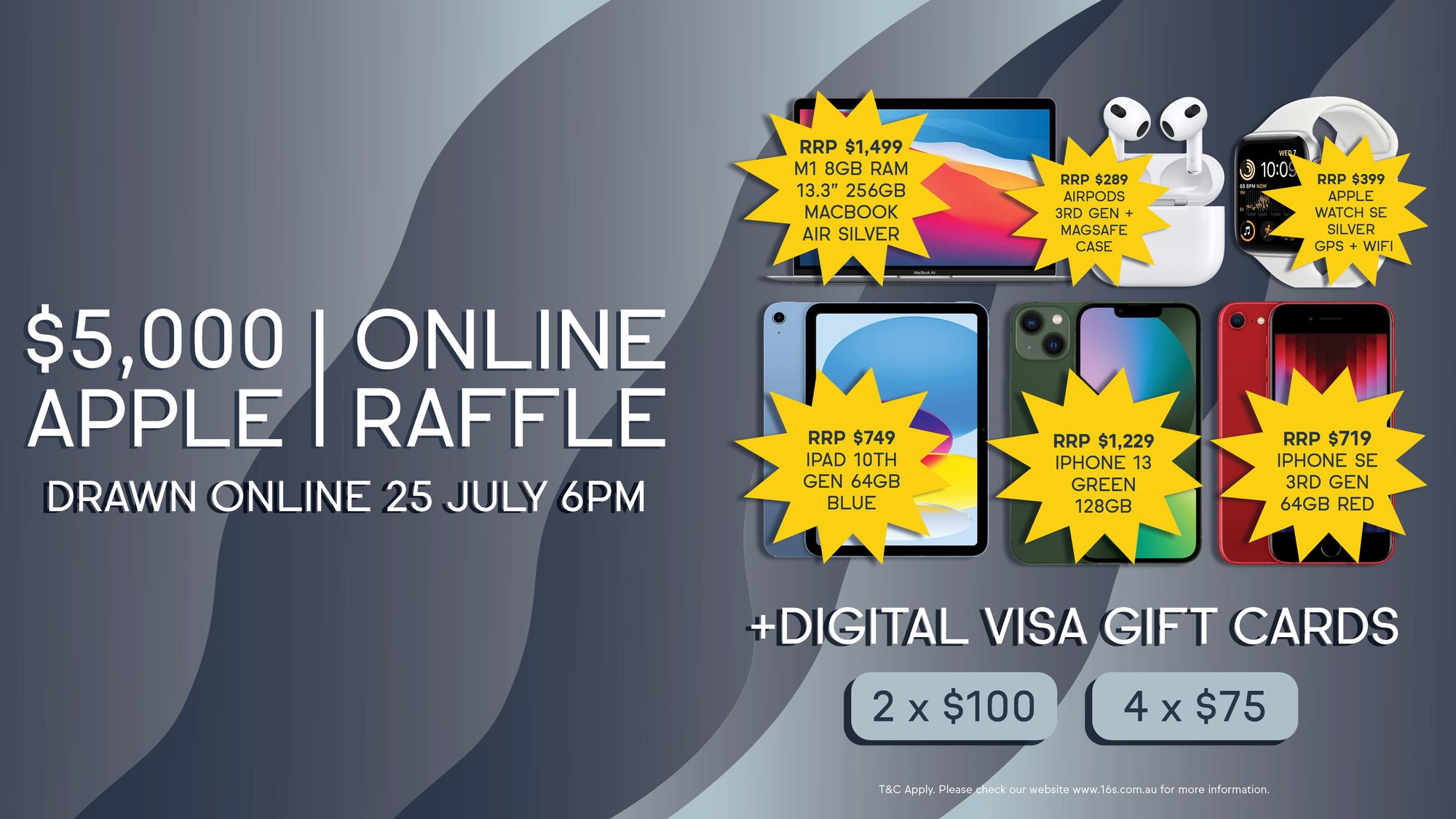 $5000+ APPLE MEGA RAFFLE - 25th July 2023