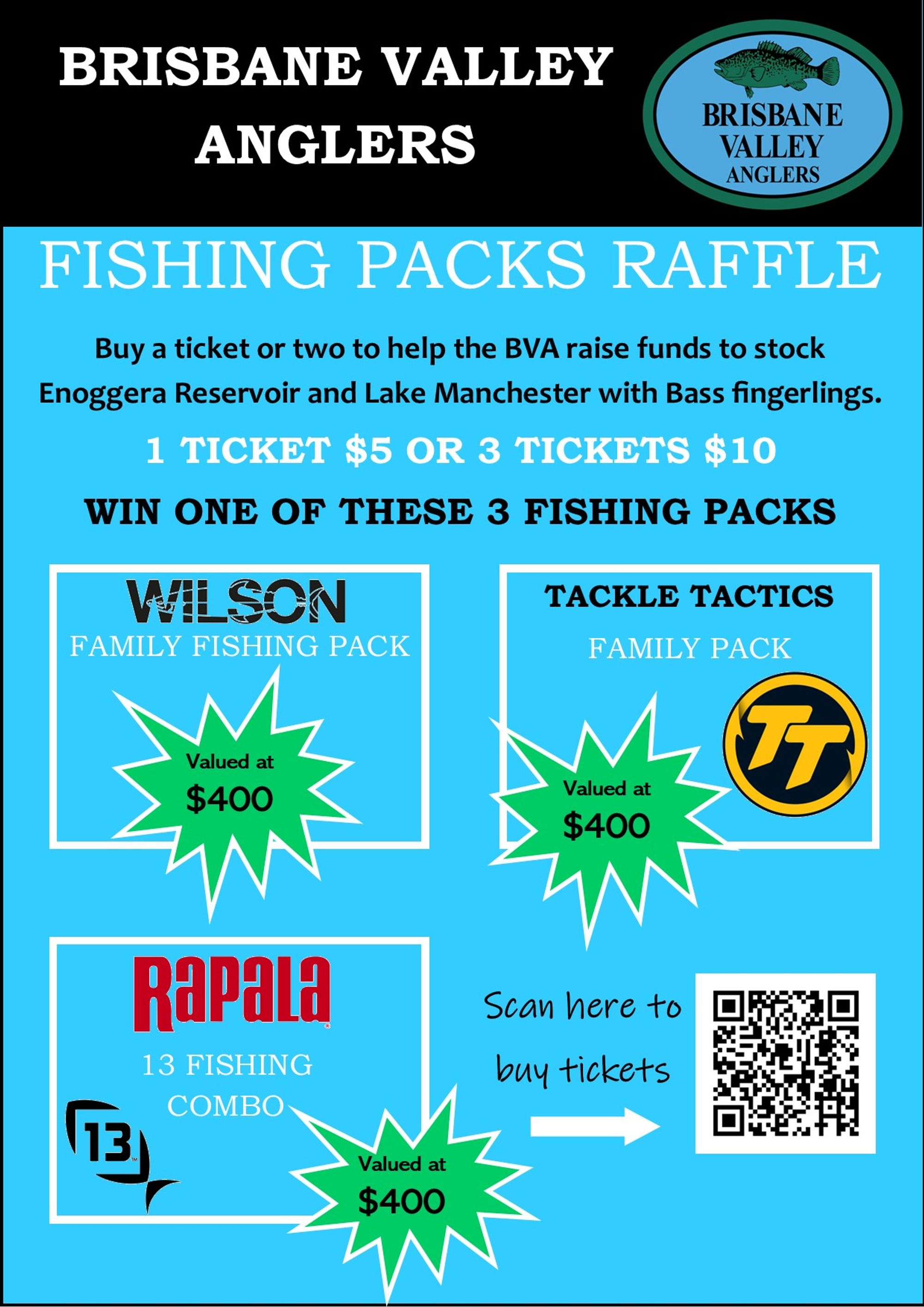 Brisbane Valley Anglers Fishing packs raffle
