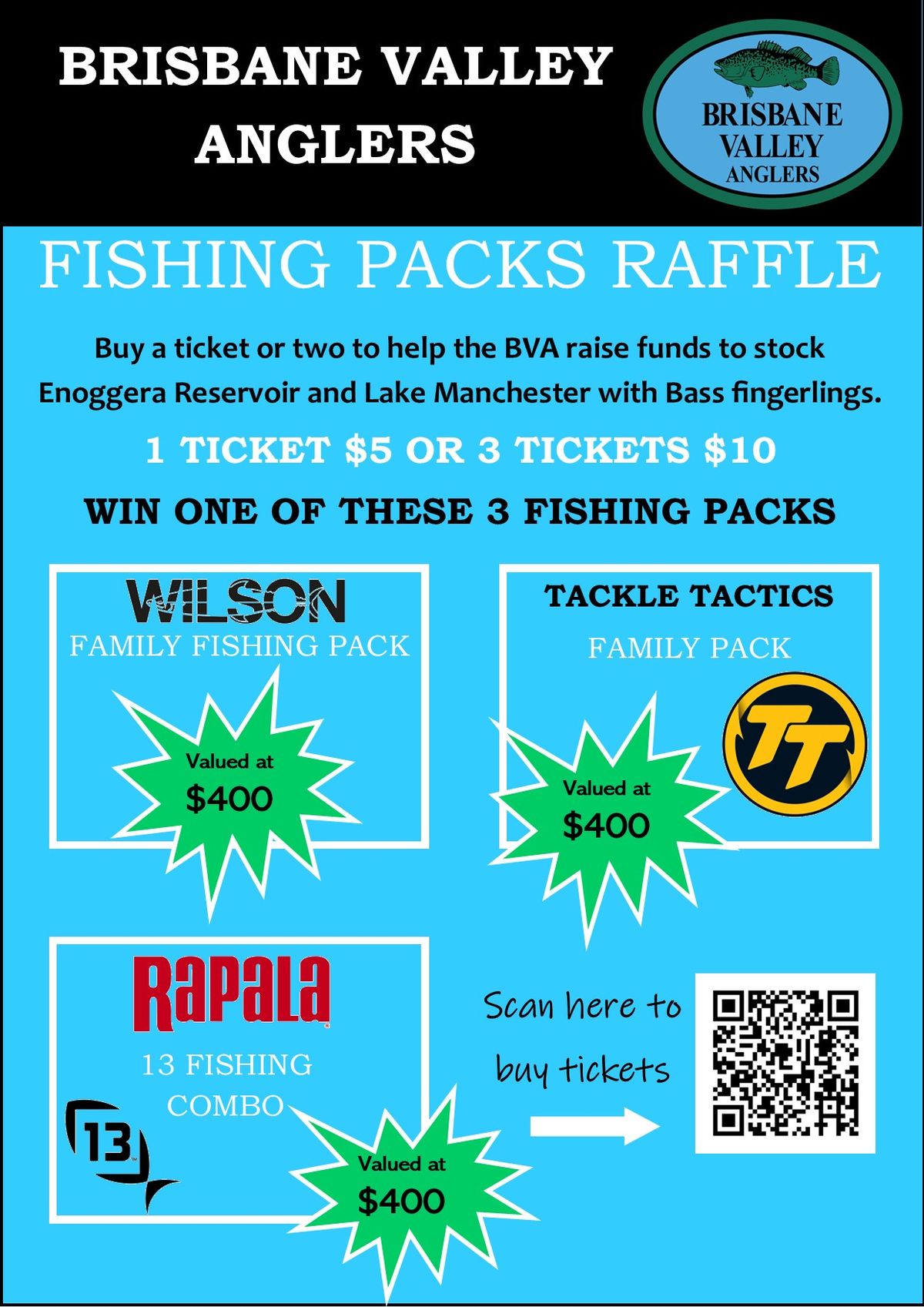 Brisbane Valley Anglers Fishing packs raffle