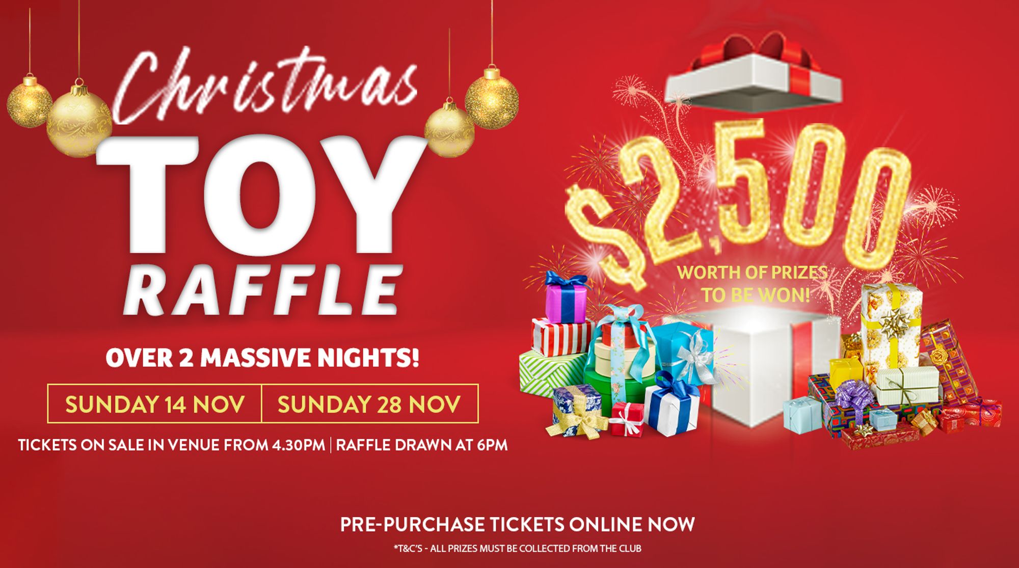 Easts Bondi Junction Christmas Toy Raffle 14 November