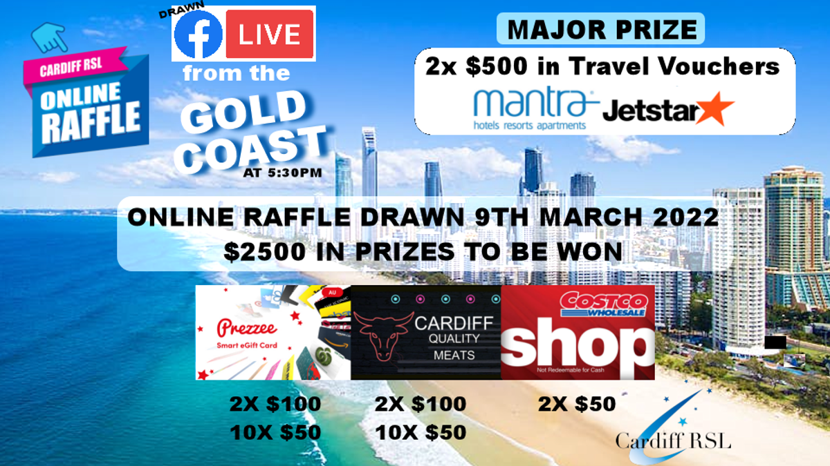 Online Raffle #101 - Gold Coast Live Broadcast